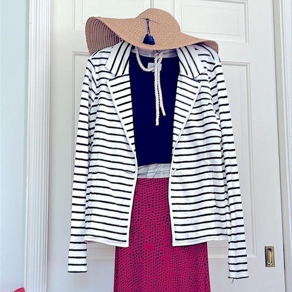 Anthropologie | Sweaters | New Stripe Nautical Blazer Single Button ...